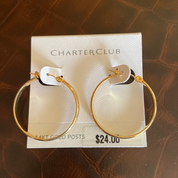 Charter Club | Jewelry | New Charter Club Earrings Goldmedium Hoop ...